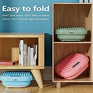 Foldable and Portable Washing Machine, Mini Portable Washer, Washing Machine with Drain Basket for Apartment, Laundry, Camping, RV, Travel, Underwear, Personal, Baby - GREEN