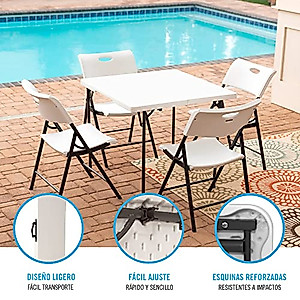 Lifetime 80273 Fold in Half Square Table, 34 Inch, White