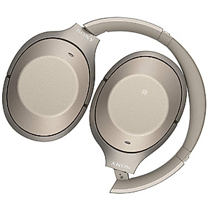 Sony Noise Cancelling Headphones WH1000XM2: Over Ear Wireless Bluetooth Headphones with Microphone - Hi Res Audio and Active Sound Cancellation - Gold (2017 model)
