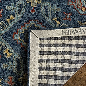 SAFAVIEH Heritage Collection 3' x 5' Blue/Multi HG422M Handmade Traditional Oriental Premium Wool Area Rug