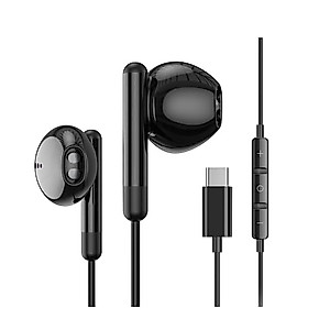 USB C Headphones for iPhone 16 15 Pro Max Plus iPad Pro USB C Earphones with Microphone Volume Control USB C Wired Earbuds USB Type C Earphone for Google Pixel 8 7 6A 5 Samsung S24 S23 S22 S21 S20 A55