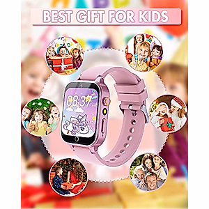 Smart Watch for Kids with Video Camera Music Player Educational Birthday Gifts for 6 7 8 9 10 11 12 Year Old Boys (Pink)