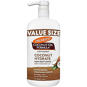 Palmer's Coconut Oil Formula Body Lotion for Dry Skin, Hand & Body Moisturizer with Green Coffee Extract & Vitamin E, Value Size Pump Bottle, 33.8 Fl Oz (Pack of 1)