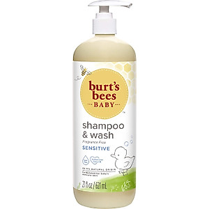 Burt's Bees Baby Shampoo & Wash, Sensitive Body Care, Unscented, Fragrance & Tear Free, All Natural, 21 Ounce