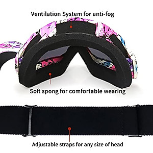 JAMIEWIN Motocross Goggles ATV Dirt Bike Motorcycle UTV MX OTG Offroad Riding Goggles Anti UV Dustproof Anti Fog Racing Skiing Goggles for Men Women Youth Kids