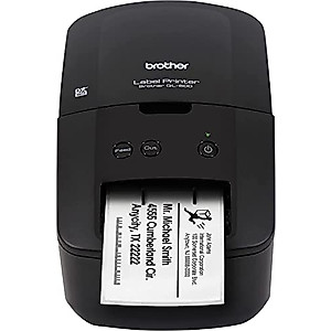 Brother QL-600 Economic Desktop Label Printer, Black - Wired USB Connectivity - up to 2.4" Wide, 300 x 600 dpi, 44Labels Per Minute, Automatic Cutter Label Maker for Home and Office
