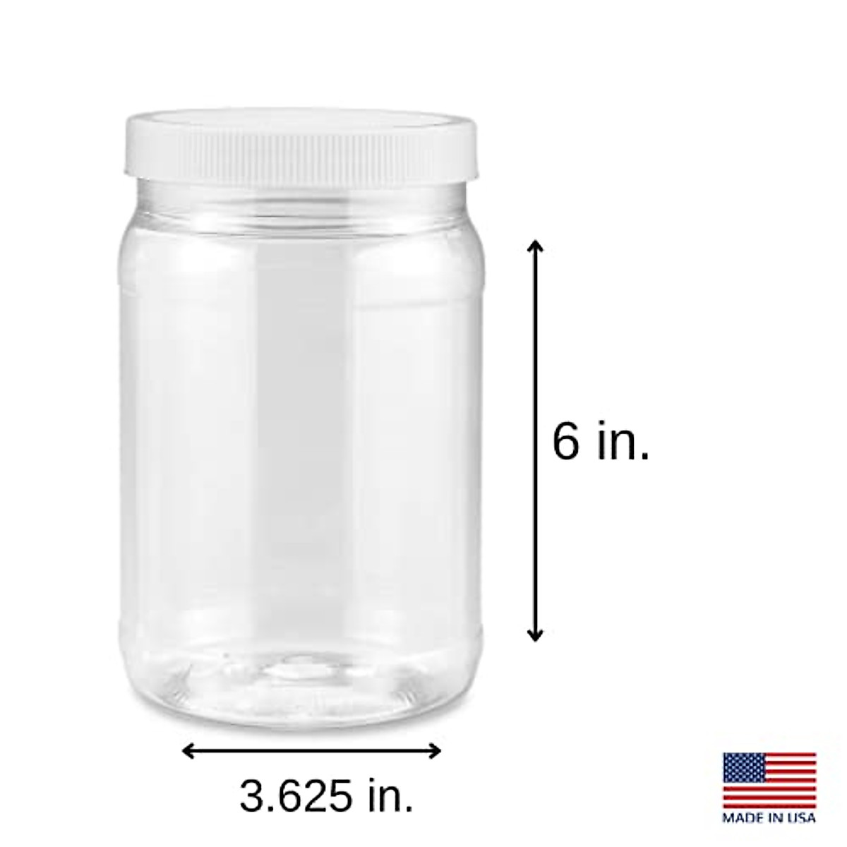 Smart Solutions Clear Plastic Mason Jars (32 oz 6 Pack)