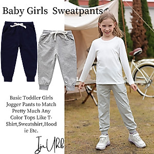 IjnUhb Baby Boys' 2-Pack Cotton Pants, Toddler Pull-on Jogger with Dinosaur Drawstring Elastic Waist