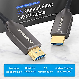 SOEYBAE 4K Fiber Optic HDMI Cable 100ft/30m,HDMI Cable 2.0 Supports 4K@60Hz, 18Gbps,4:4:4,ARC, 3D,for TV LCD Laptop PS3 PS4