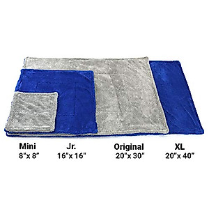 [Amphibian Jr.] Dual Side Detailing Microfiber Towel - One Side Twist, One Side Plush - 16"x16" (Blue/Gray)