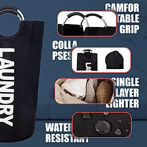 Caroeas 90L Laundry Basket (13 Colors), Waterproof Laundry Hamper, Laundry Bag with Padded Handles, Clothes Hamper Stands Up Well, Collapsible Laundry Basket Easy Storage