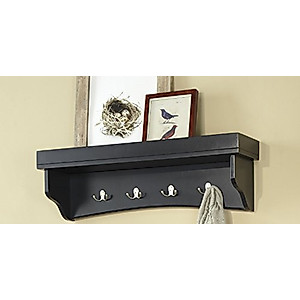 Alaterre Shaker Cottage Coat Hooks, Charcoal Gray