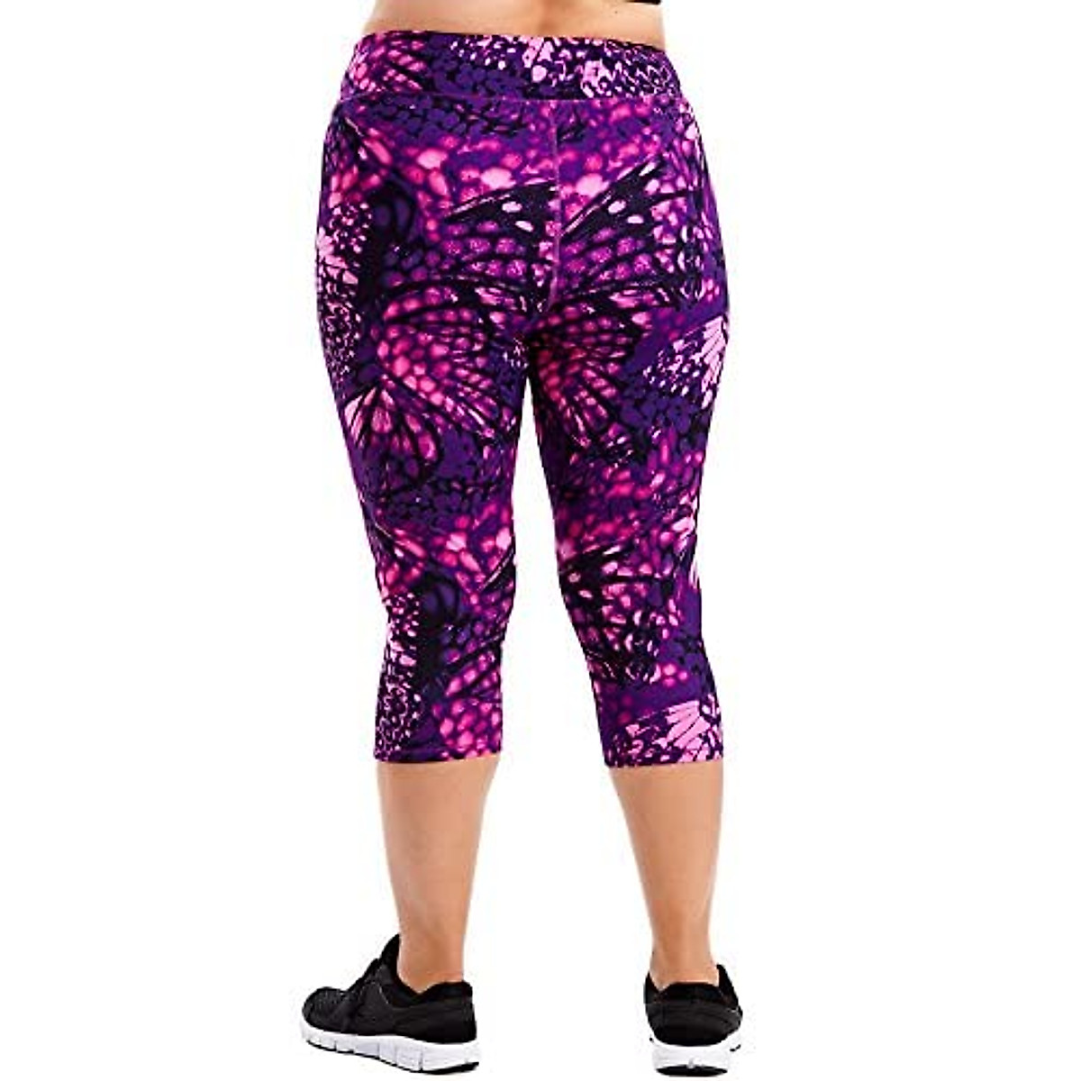 Just My Size Women's Plus Size Active Stretch Capri, Wingspan Plum Dream, 4X