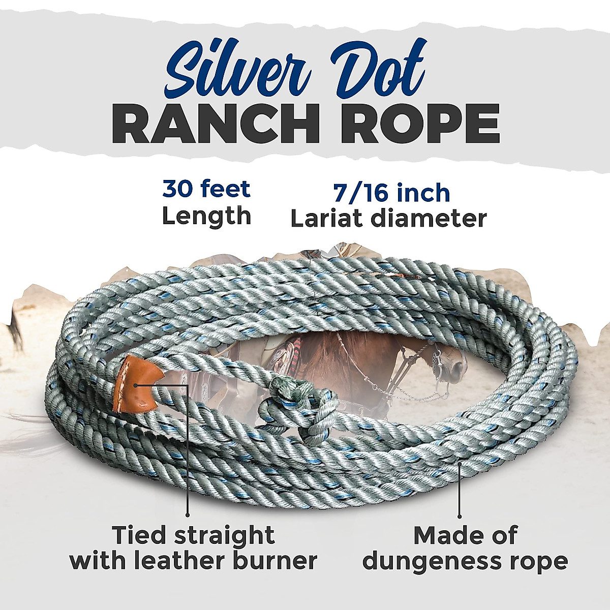 The Colorado Saddlery Silver Dot Ranch Rope
