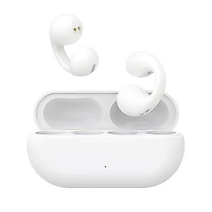 AIIONP Wireless Ear Clip Bone Conduction Headphones, 2023 New Bluetooth Open Ear Headphones, Comfortable Mini Bone Conduction Headphones for Gym Sports Running Cycling Workout (White)