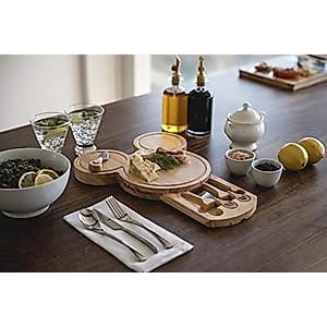 TOSCANA Disney Mickey Mouse Head Shaped Cheese Board and Knife Set, Charcuterie Board Set, Wood Cutting Board with Cheese Knives, (Parawood)