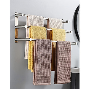 RUTAVM Towel Bar Rack Towel Rack 3-Tier Bath Towel Rail Stainless Steel Wall Mounted Towel Holder Towel Bar for Kitchen Bathroom for Bathroom (Size : 40cm)