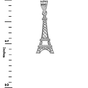 Trendy Necklaces Fine 14k White Gold Eiffel Tower Charm Pendant