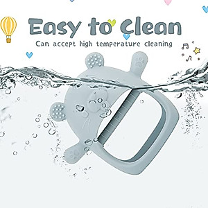 4 Pcs Baby Teething Toys Silicone Teethers for Babies 0-6 Months No Drop Chew Toys Baby Hand Teethers for Soothing Pain Cute Safe Designs