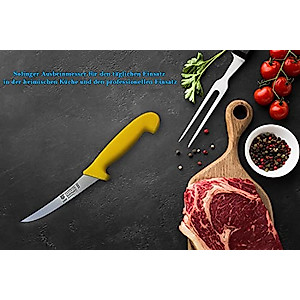 SMI - 6 Pcs Solingen Butcher Knife Set Professional Boning Knife Meat Knife Sharpening Steel Rod Sharp Kitchen Knives Solingen Knife - Made In Germany