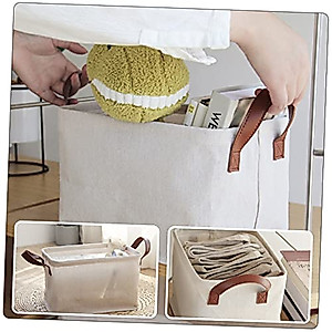 ANDRESLAD Storage Basket Toys for Desktop Basket Toy Organizer Sundries Holder Toy for Home Fabric Storage Bin Storage Bins Cloth Storage Bin White Pe Waterproof Layer
