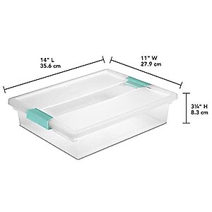 Sterilite 5.7 Qt Large Clear Plastic Stackable Storage Container Bin Box Tote w/Clear Latching Lid Organizing Solution for Home & Classroom, (12 Pack)