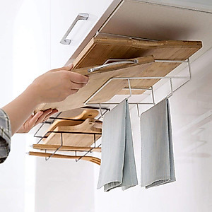 Multifunctional Over Door Storage Rack Two-layer Steel Hanging Cabinet Door Organizer Trays Under Cabinet Door Organizer Rack Holders Cupboard Hanging Storage Shelf Kitchen Cabinet Door Hook Holder