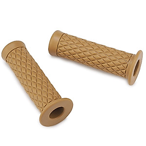 DKMOTORK 0032-2 ATV Grips Rubber Handlebar Grips for 7/8" 22mm/24mm Handlebars Non Slip Universal Yellow