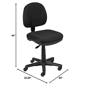 Office Star Pneumatic Sculptured Task Chair with Thick Padded Seat and Built-in Lumbar Support, Coal FreeFlex