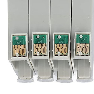 Hilitand 4PCS Ink Cartridge Smoothly Ink Output Large Capacity 4 Colors BK C M Y Cartridge Combo Pack for Printer Accessories (T0631/T0632/T0633/T0634)