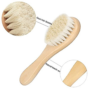Molylove Wooden Baby Hair Brush for Newborns & Toddlers, Super Soft Goat Bristles Hair Brush, Toddler Hair Brush,Ideal for Cradle Cap, Perfect Baby Registry Gift