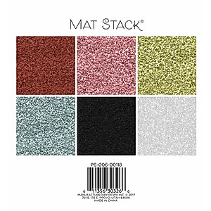 American Crafts DCWV Card Stock 6" X6 Cardstock Stack, Glitter Metallics Solid, 6 Colors/4 Each