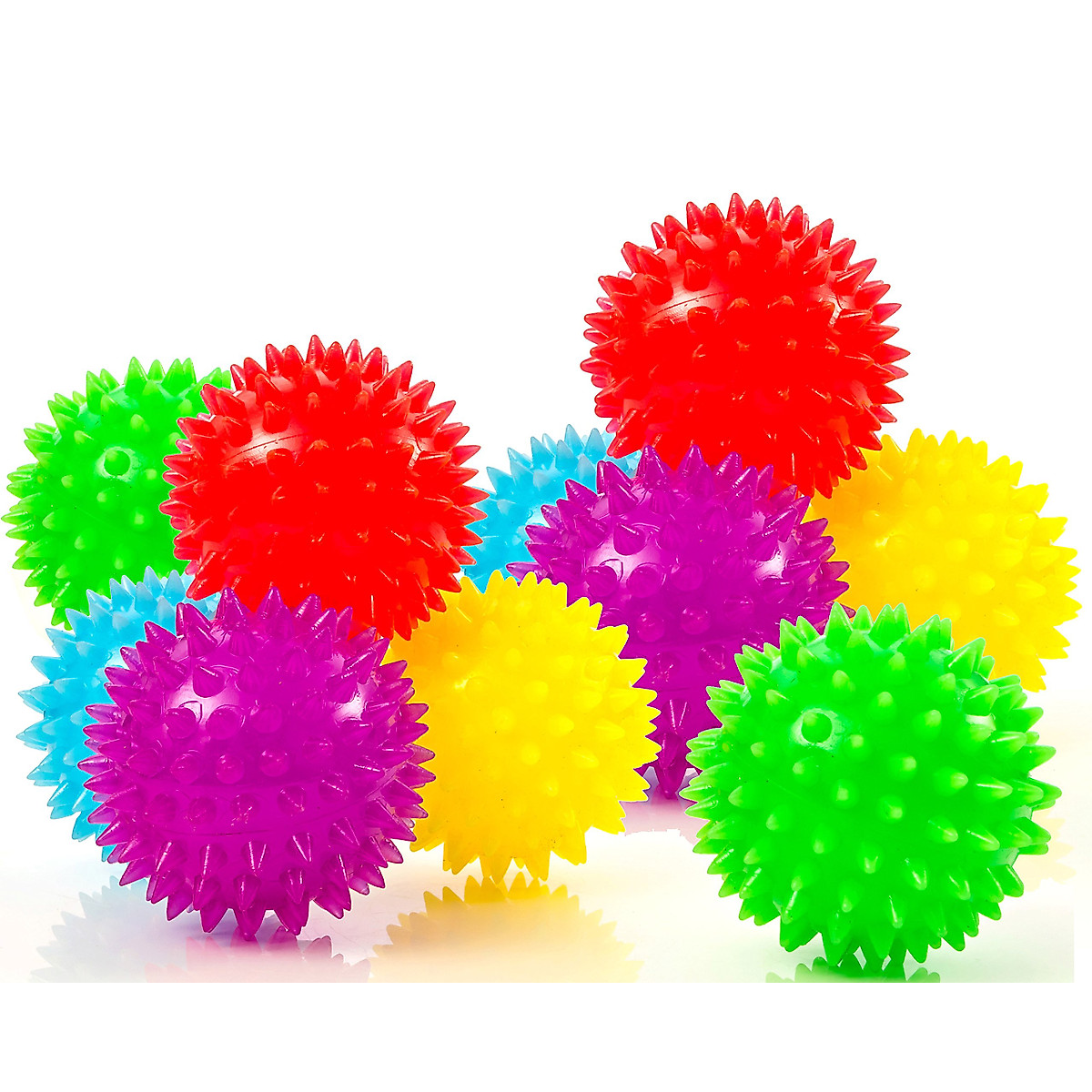 IMPRESA 10-Pack of Spiky Sensory Balls - Squeezy and Bouncy Fidget Toys/Sensory Toys - BPA/Phthalate/Latex-Free