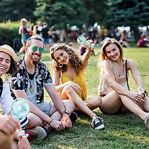 Tujoe Mini Powerful Handheld Fan Mini Portable Fan 3 Speed Personal Small Desk Fan with Base USB Rechargeable Fan for Women Eyelash Makeup Office Travel Beach Indoor Outdoor(48 Pcs)