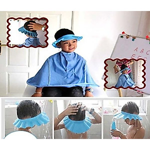 Baishitop Ultra-Soft Safe Shampoo Shower Cap, Bathing Protect Hat for Baby Children Kids (Blue)