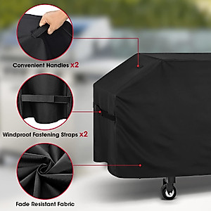 Unicook 28 Inch Griddle Cover for Blackstone and Nexgrill Cooking Station, Outdoor Flat Top BBQ Grill Cover with Sealed Seam, Heavy Duty Waterproof Fade Resistant, Black