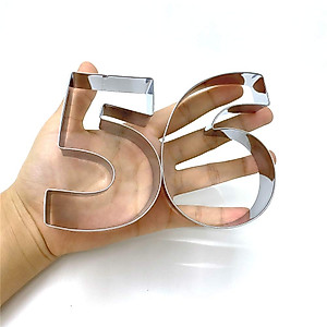 LILIAO Numbers Cookie Fondant Cutter Set - 9 Piece - From 0 to 8, 6 upside down is 9 - Stainless Steel