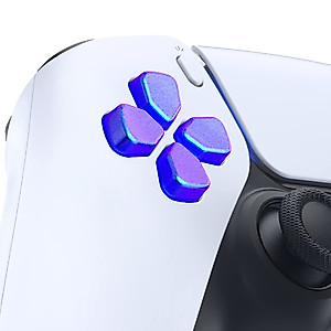 eXtremeRate Ergonomic Split Dpad Buttons (SDP Buttons) for PS5 Controller, Chameleon Purple Blue Independent Dpad Direction Buttons for PS5 Edge, for PS4 All Model Controller - Controller NOT Included