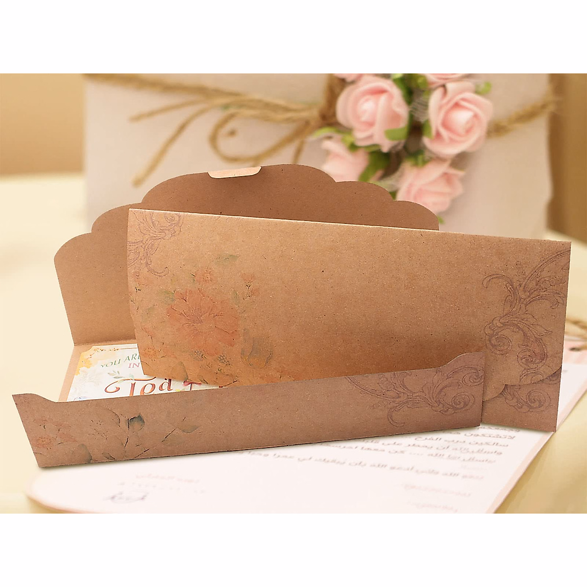 Summer-Ray 24 sets Garden Tea Party Invitation with Envelope Holder Birthday Invitation Princess Tea Party Social Event Invitation