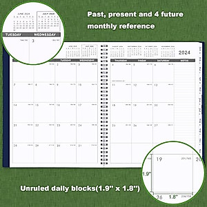 2024-2025 Monthly Planner - Monthly Planner/Calendar 2024-2025, Jul. 2024 - Dec. 2025, 9'' x 11'', 18 Months Planner, Sticky Tabs, Back Pocket - Navy