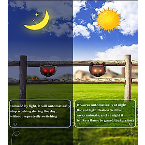 4 Pack NUIODW Solar Nocturnal Animal Repeller Predator Control Red LED Strobe Lights Deer Skunk Raccoon Repellent for Garden Yard Farm Chicken Coop