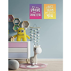 FOCUS AND ZEAL Inspirational Wall Art 8 Pack - 8 Different Motivational Quotes for Girls on 8"x10" Wall Prints - Great Posters for Girl's Bedrooms, Dorms, and Homes