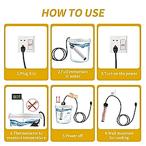 2000W Immersion Water Heater,LISTENJIALE Submersible Water Heater with 304 SS Guard,Bucket Heater with LCD Thermometer Heat 5 Gallons of Water in Minutes,Immersion Water Heater for Bathtub
