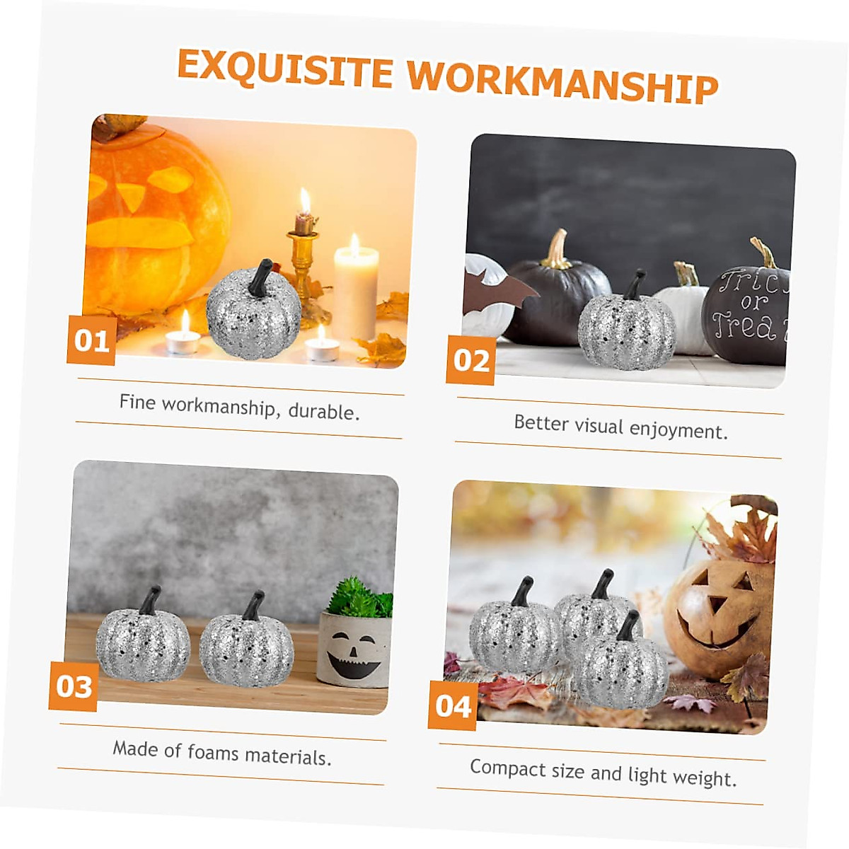 Garneck 50 pcs Foam Pumpkin Small Artificial Pumpkins Artificial Pumpkins for Table Decor Mini Pumpkins Bulk Artificial Pumpkins Bulk Fake Pumpkins Realistic Pumpkin Miniature Model