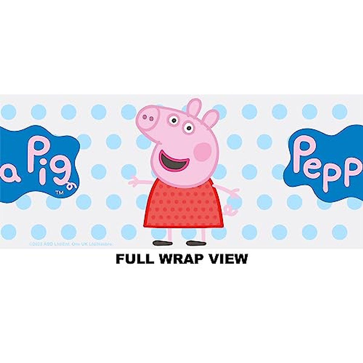 LOGOVISION Peppa Pig Kids Tritan Plastic Water Bottle with Straw Lid and Handle, Reusable Tumbler for Toddlers, Unisex for Girls and Boys, 12oz, Big Peppa
