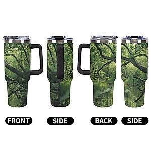 An Ancient Swamp Insulated Stainless Steel Travel Mug, 40 Oz Tumbler with Handle And Straw Double-Wall Vacuum Coffee Cup, Leak-Proof Lid, Keeps Drinks Hot/Cold for Hours
