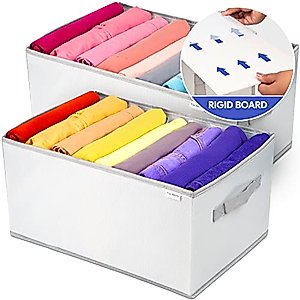 Clothes Organizer for Folded Clothes - Extra Large 9 Grids, Premium Upgraded Wardrobe Clothes Organizer with Handles, Pants organizer for closet. Foldable Jeans Organizer for Closet, tshirt organizer.