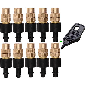 Mini Skater 10 Set New Copper Adjustable Spray Nozzle Spray Atomization Copper Capillary Effect take 47 Factory Adjustable Irrigation Drippers Sprinklers Emitter Drip System on 1/4" Barb