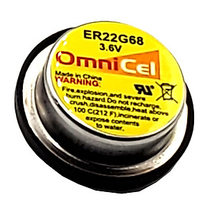 OmniCel ER22G68 3.6V 0.4Ah Bel Cell Waffer Lithium High Energy Battery Replaces Tadiran TL-4986 TL-5186 For Use With OBU Tollgate Reading Device, Security Alarm, Computer Remote Sensors,Tracking Buoys