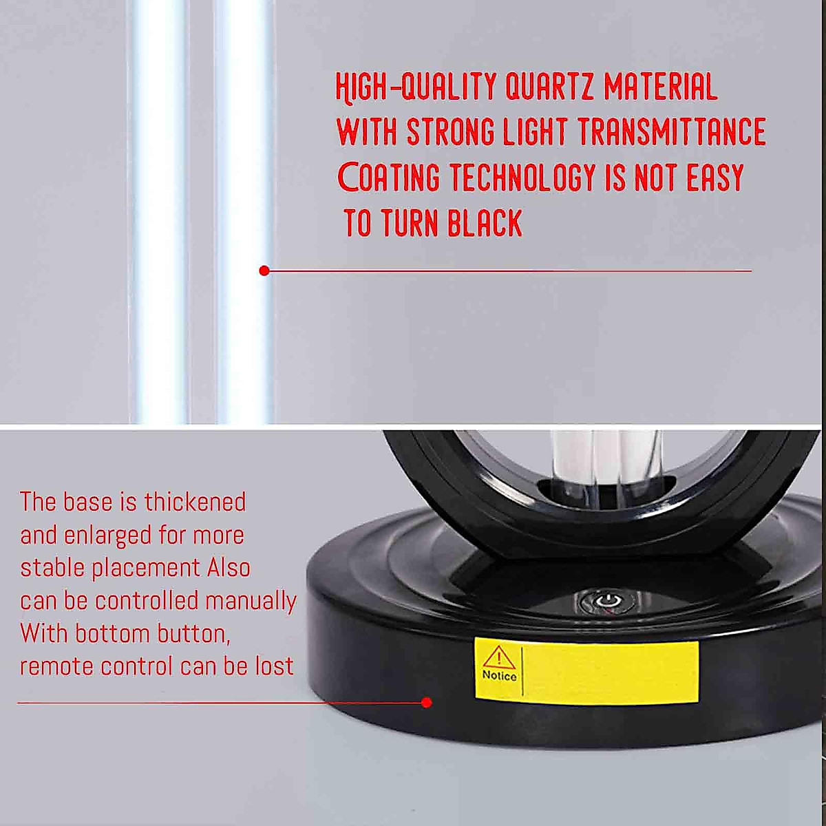 Uvo Lamp - Home Disinfection Device, Haloclean UV Bed Bugs, UV Light Sanitizer Wand, Ultraviolet Light with 3- Speed Timing and Remote Control, 38w 110v UV Lamp (Black*2)